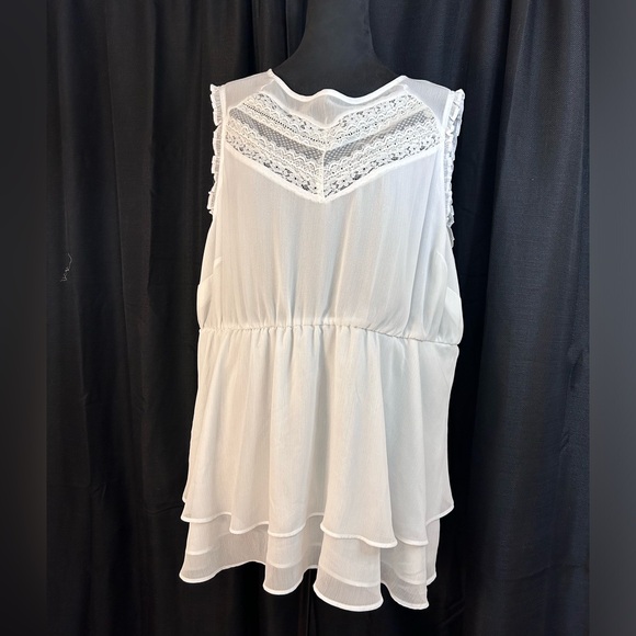 torrid | Tops | Torrid Plus Size Ruffle Sleeve Lace Neck Layered Swing ...